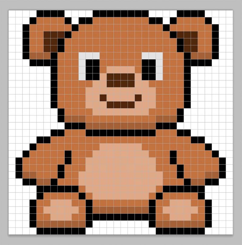 How to Make a Pixel Art Bear - Mega Voxels