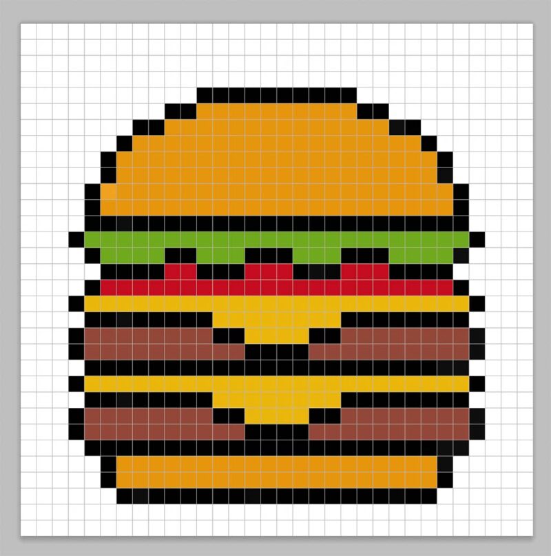 How to Make a Pixel Art Burger - Mega Voxels