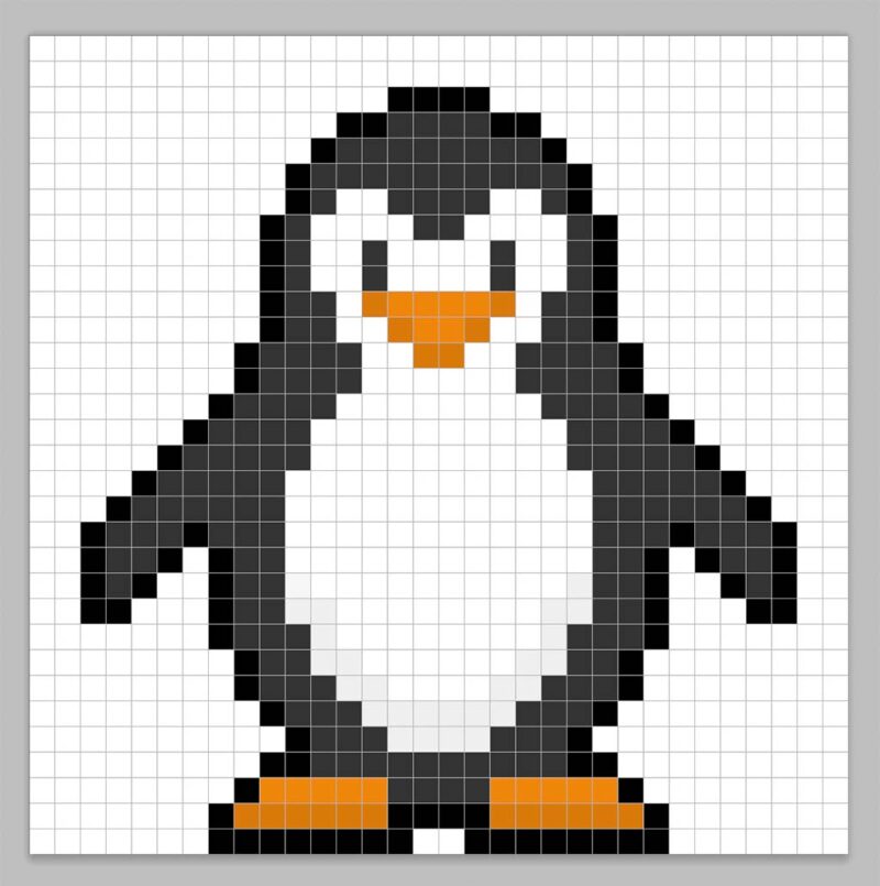 How to Make a Pixel Art Penguin - Mega Voxels