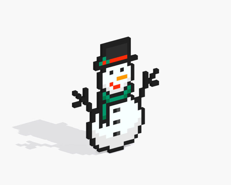 How to Make a Pixel Art Snowman - Mega Voxels