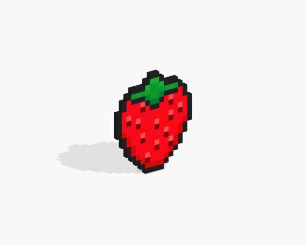 How to Make a Pixel Art Strawberry - Mega Voxels