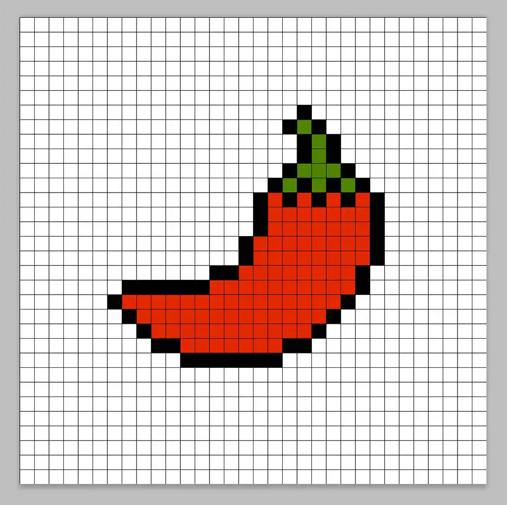 How to Make a Pixel Art Hot Pepper - Mega Voxels