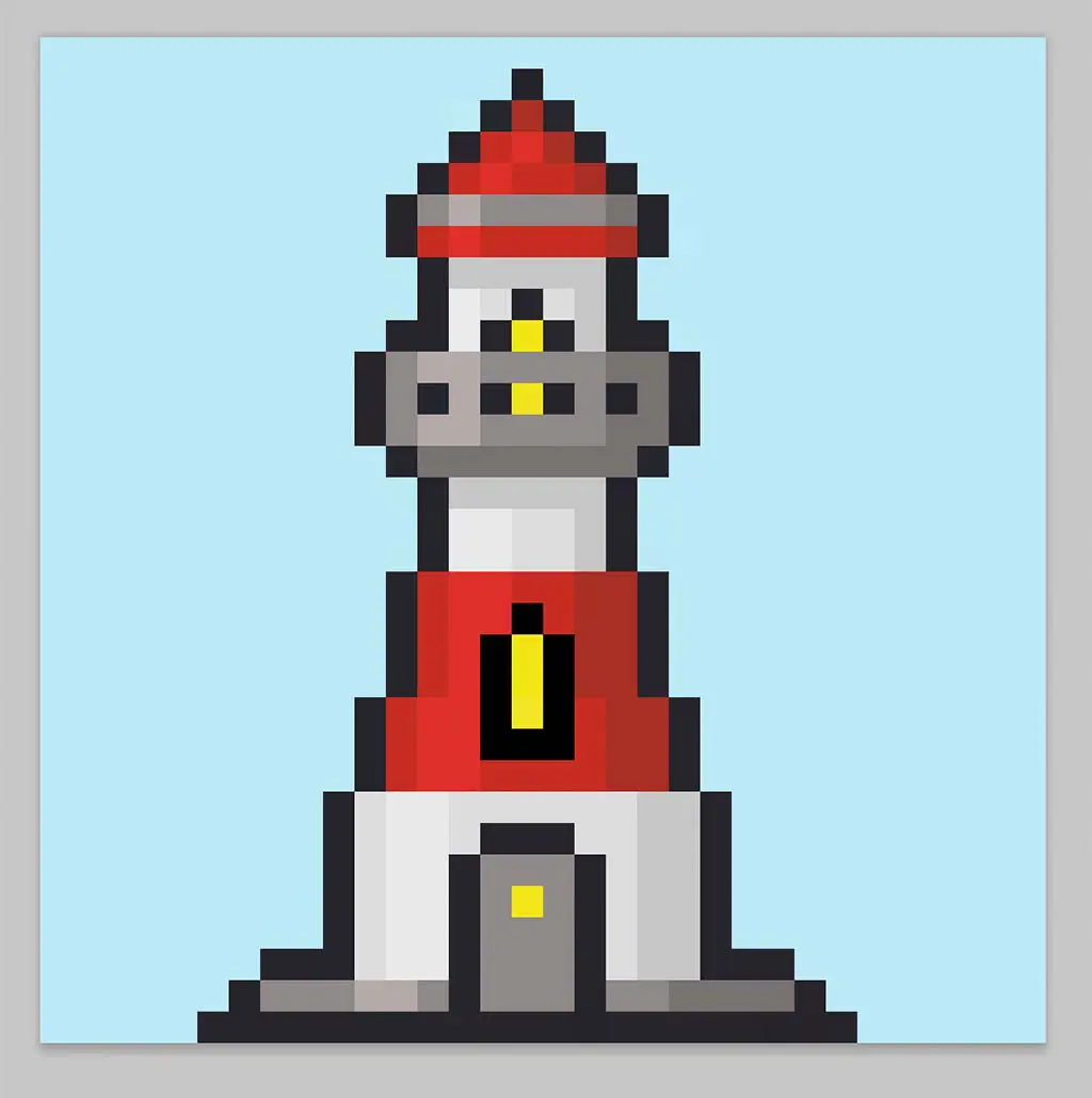 How to Make a Pixel Art Lighthouse - Mega Voxels