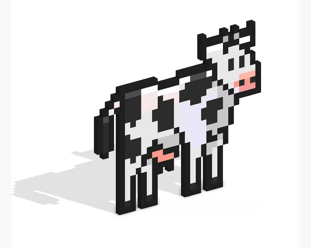 How to Make a Pixel Art Cow - Mega Voxels